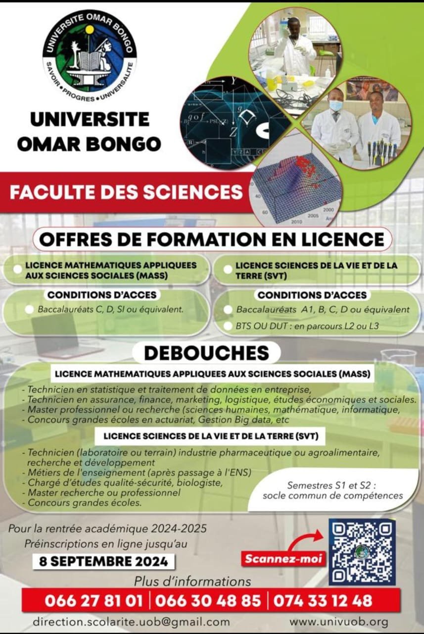 Faculté des Sciences – Université Omar Bongo